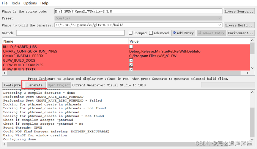 1、VS2019配置glfw和glad_vs加入glfw、glad的头文件-CSDN博客
