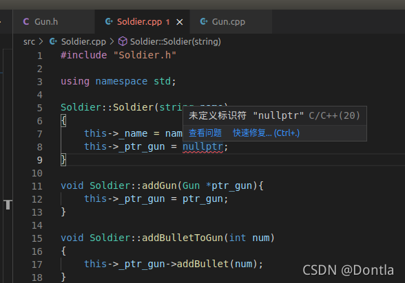 vscode 代码莫名爆红（未定义标识符 “nullptr“）解决办法（VSCode 如何快速打开c_c++_properties.json文件）_linux vscode代码全部飘红-CSDN博客