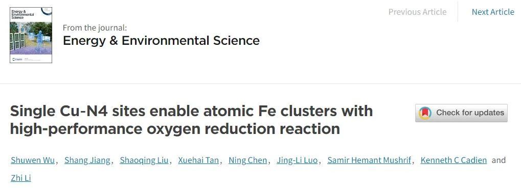 EES ：“Cu墙Fe壁”助力高性能ORR催化剂_fe2o3负载pt,orr-CSDN博客