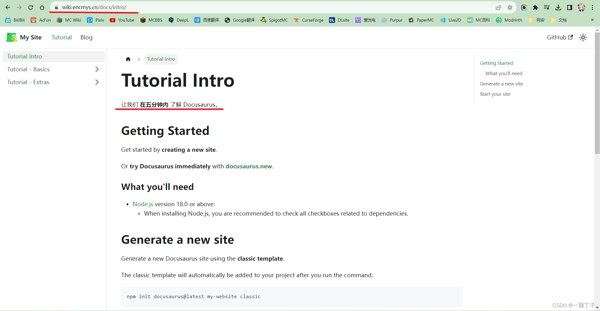 使用 Docusaurus + Git 优雅地搭建自己的文档和博客站点-CSDN博客
