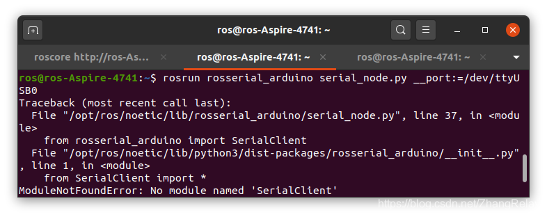 No module named ‘SerialClient‘和Cannot import package : rosserial_arduino_no module named ...