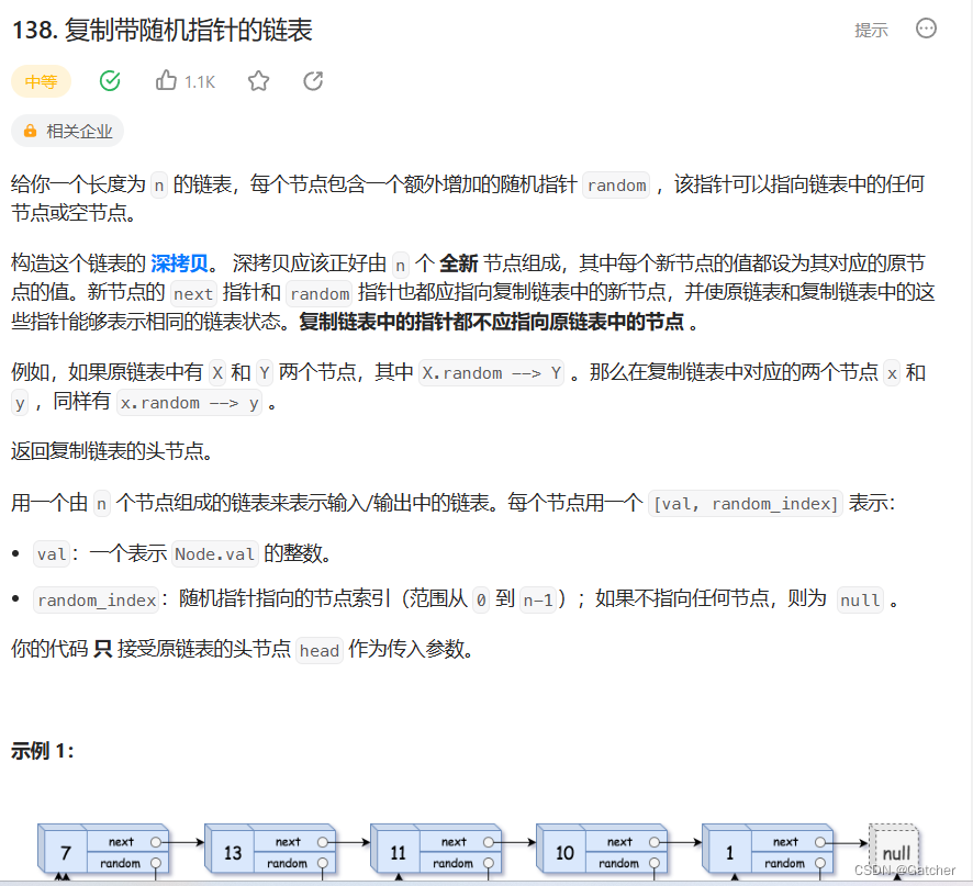 Leetcode刷题计划 第十三天 复制带随机指针的链表 Csdn博客