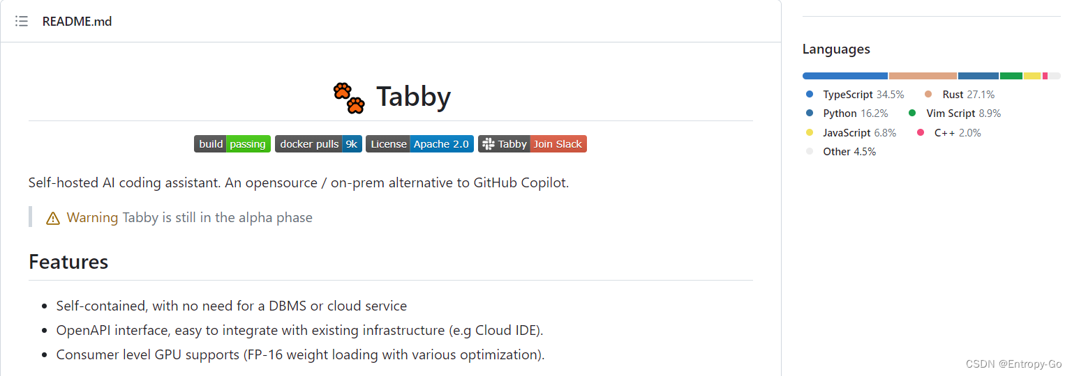 基于GitHub代码库训练模型本地化AI代码自动补全 - Tabby Linux Debian/CentOS_tabby ai-CSDN博客