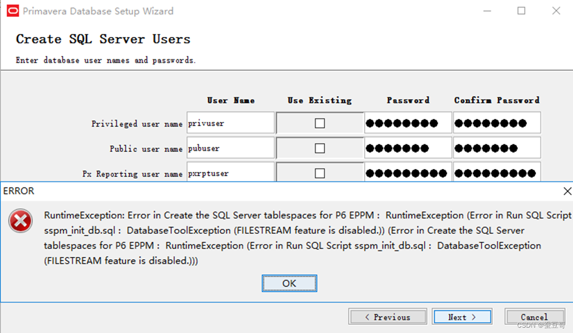 Oracle P6 配置SQLServer数据库报FileStream错误_sql应用filestream设置时存在位置错误-CSDN博客