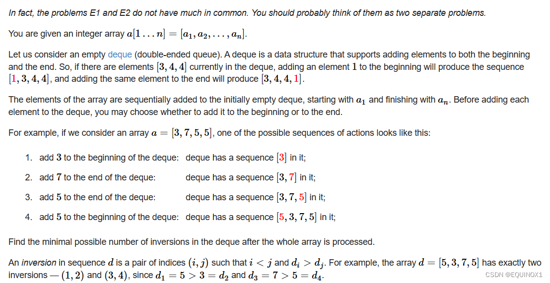 贪心+树状数组，CF1579E2 - Array Optimization by Deque-CSDN博客