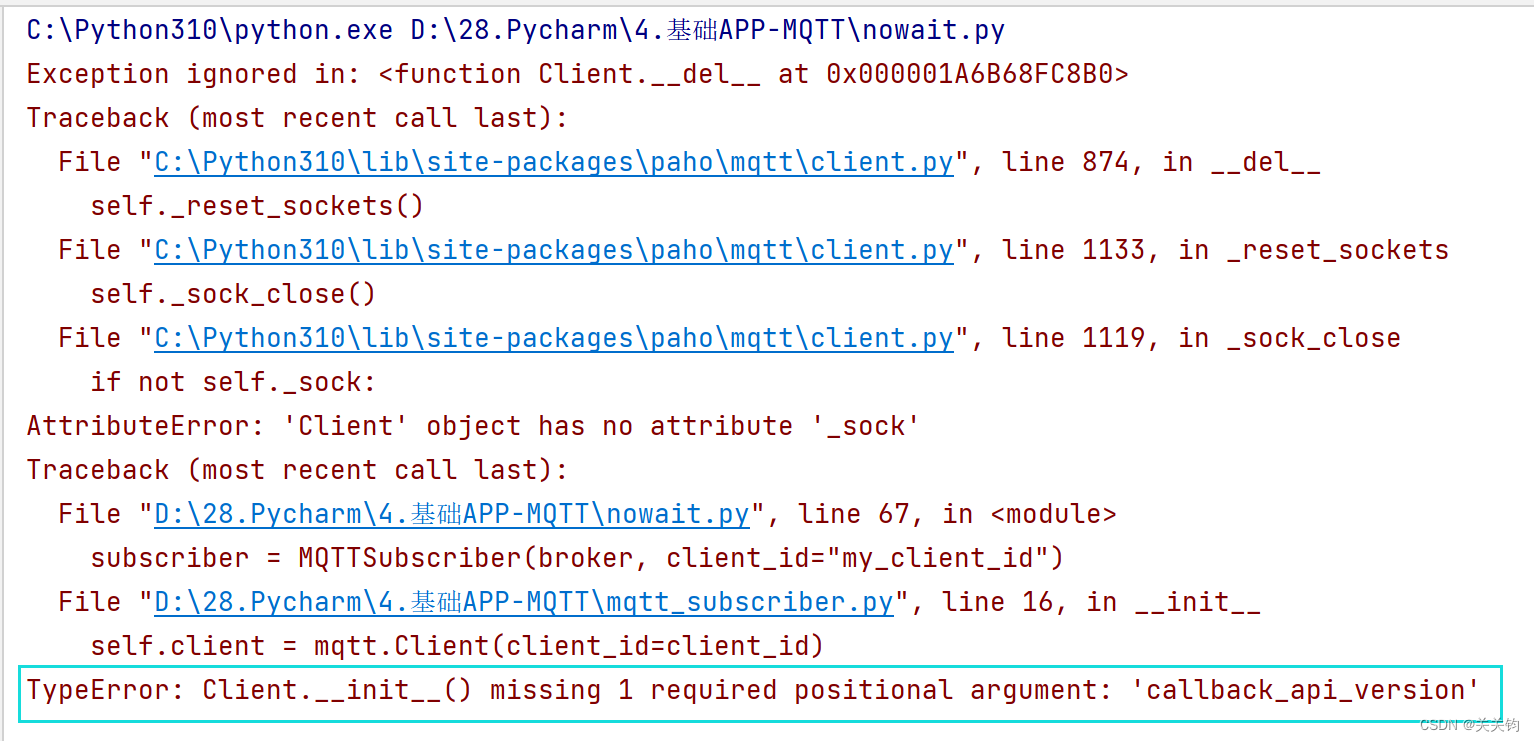 MQTT报错Client.__init__() missing 1 required positional argument: ‘callback_api_version ...