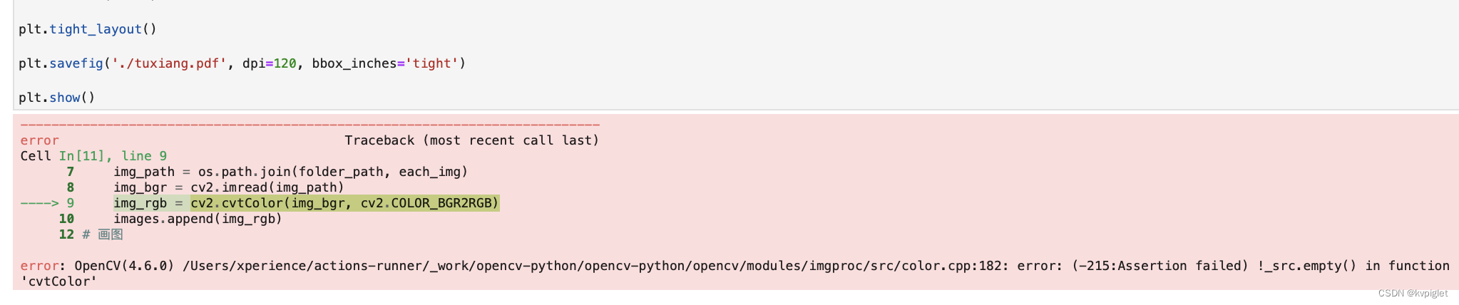 OpenCV(4.6.0), img_rgb = cv2.cvtColor(img_bgr, cv2.COLOR_BGR2RGB)_cv2 4 ...
