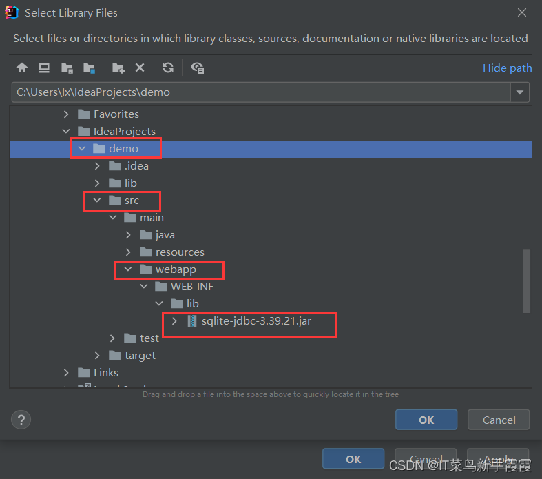 解决JSP中常用软件IntelliJ IDEA用java连接SQLite数据库并将其部署在tomcat服务器上驱动失败或者连接失败的问题_idea jsp导入数据库驱动-CSDN博客