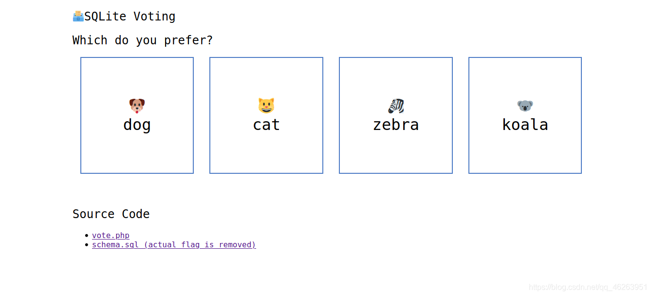 BUUCTF--[HarekazeCTF2019]Sqlite Voting_[harekazectf2019]sqlite voting 1-CSDN博客