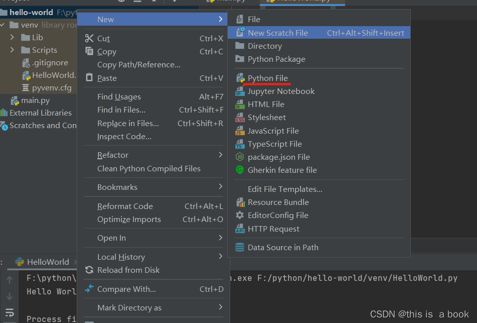 Python Hello World_python编写this is book-CSDN博客