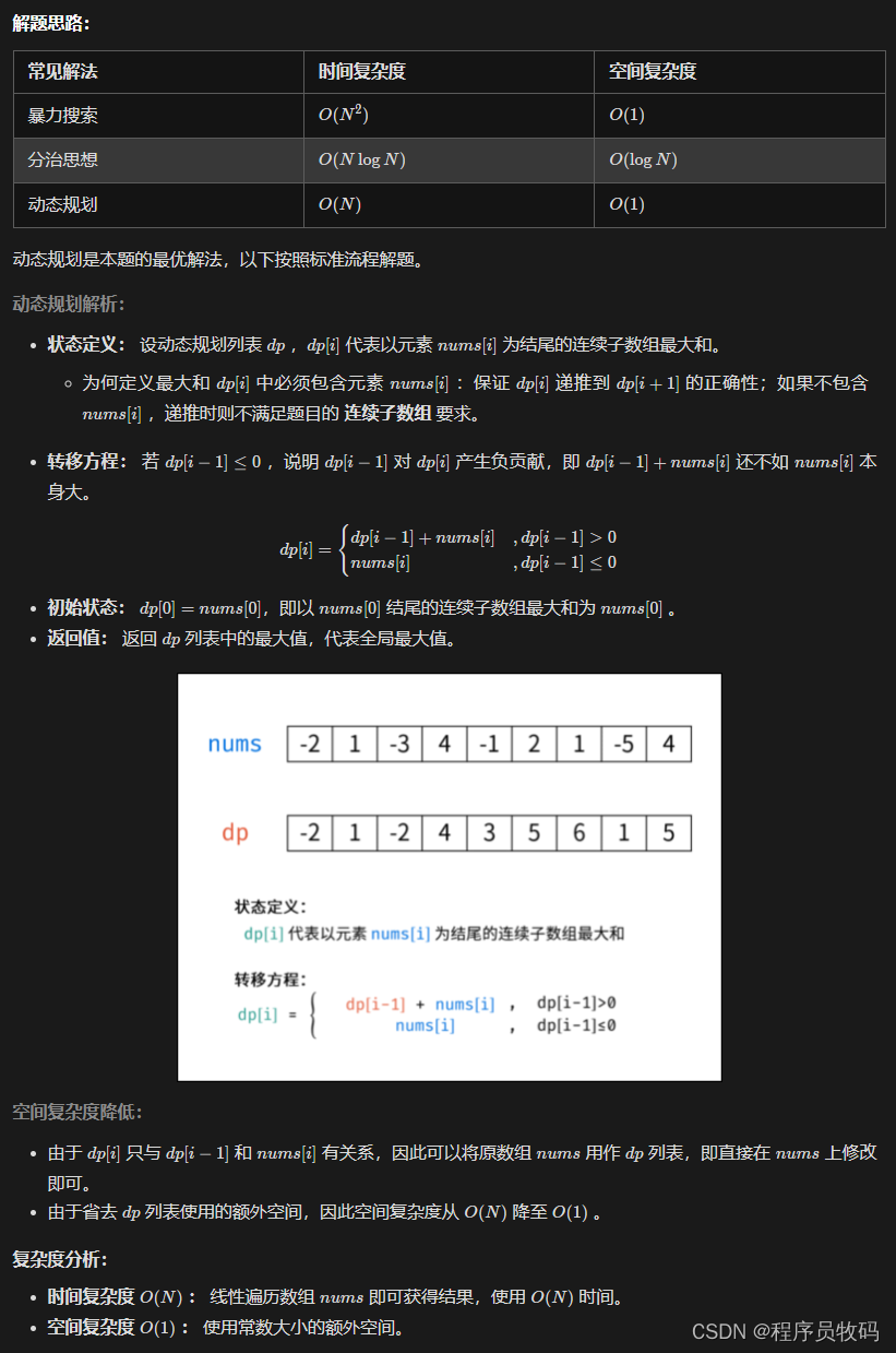 Leetcode(剑指 Offer) 42 连续子数组的最大和leetcode剑指offer 42 Csdn博客