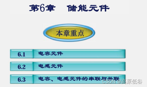 P21~22 第六章 储能元件——电容存储电场能，电感存储磁场能_电容电阻-CSDN博客