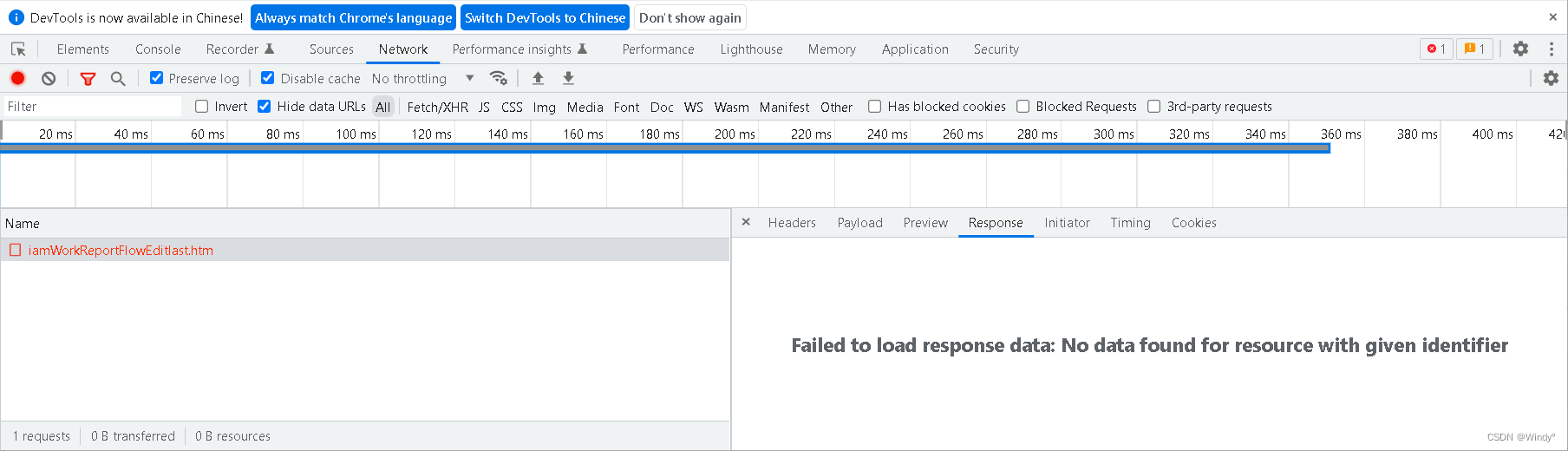 Failed to load response data:No data found for resource with given identifier_failed to load ...