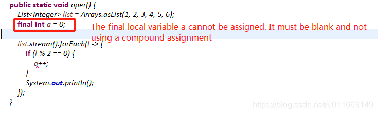 Lambda：Local variable a defined in an enclosing scope must be final or effectively final_local ...