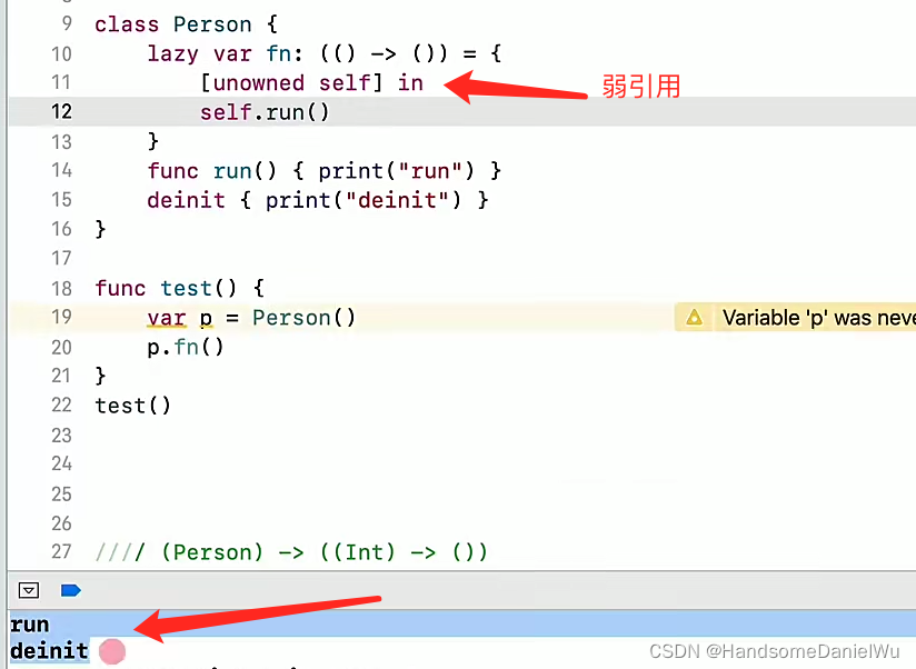 Swift - memory management， weak 、unowned、autoreleasepool、 Reference cycle、escaping-CSDN博客