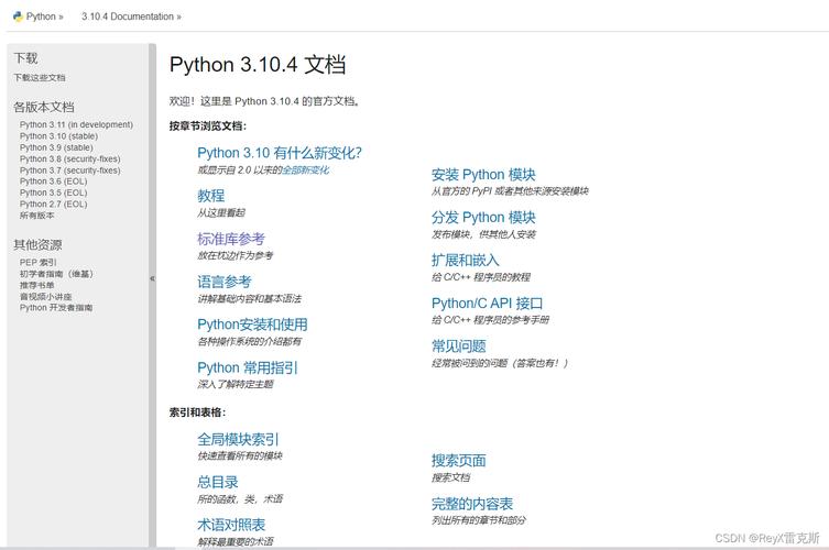 Python全系列官方中文文档python 帮助文档中文版python语言中文文档 Csdn博客
