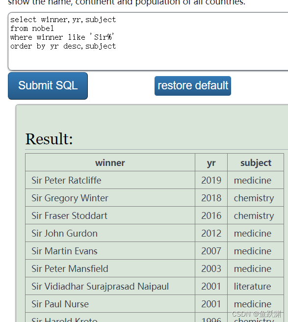 数据分析入门_SQLZoo练习-CSDN博客