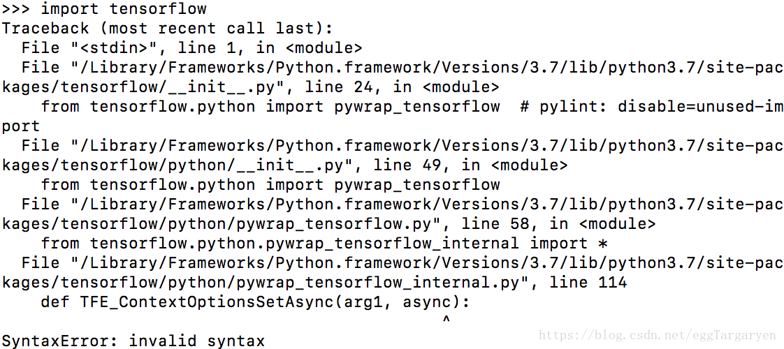 python3.7导入tensorflow包失败_python3.7中from tensorflow.keras.models import ...
