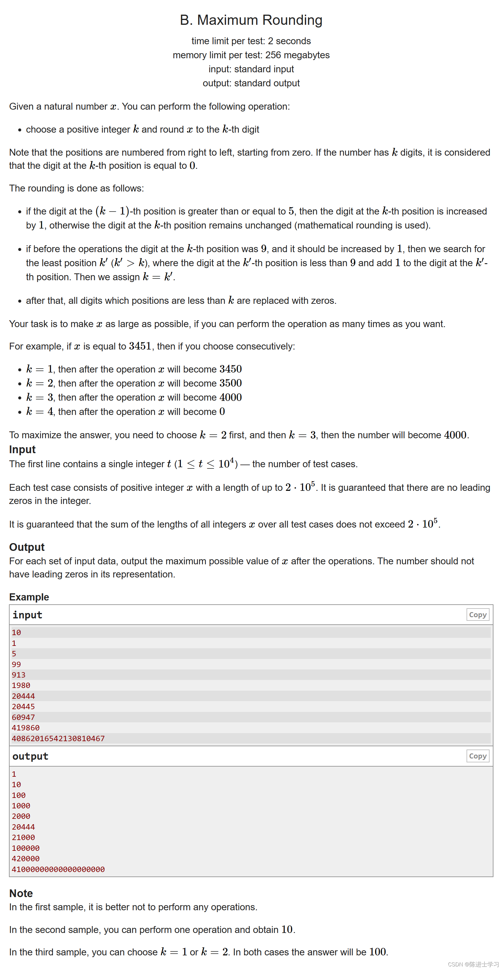 1100*B. Maximum Rounding（贪心）-CSDN博客