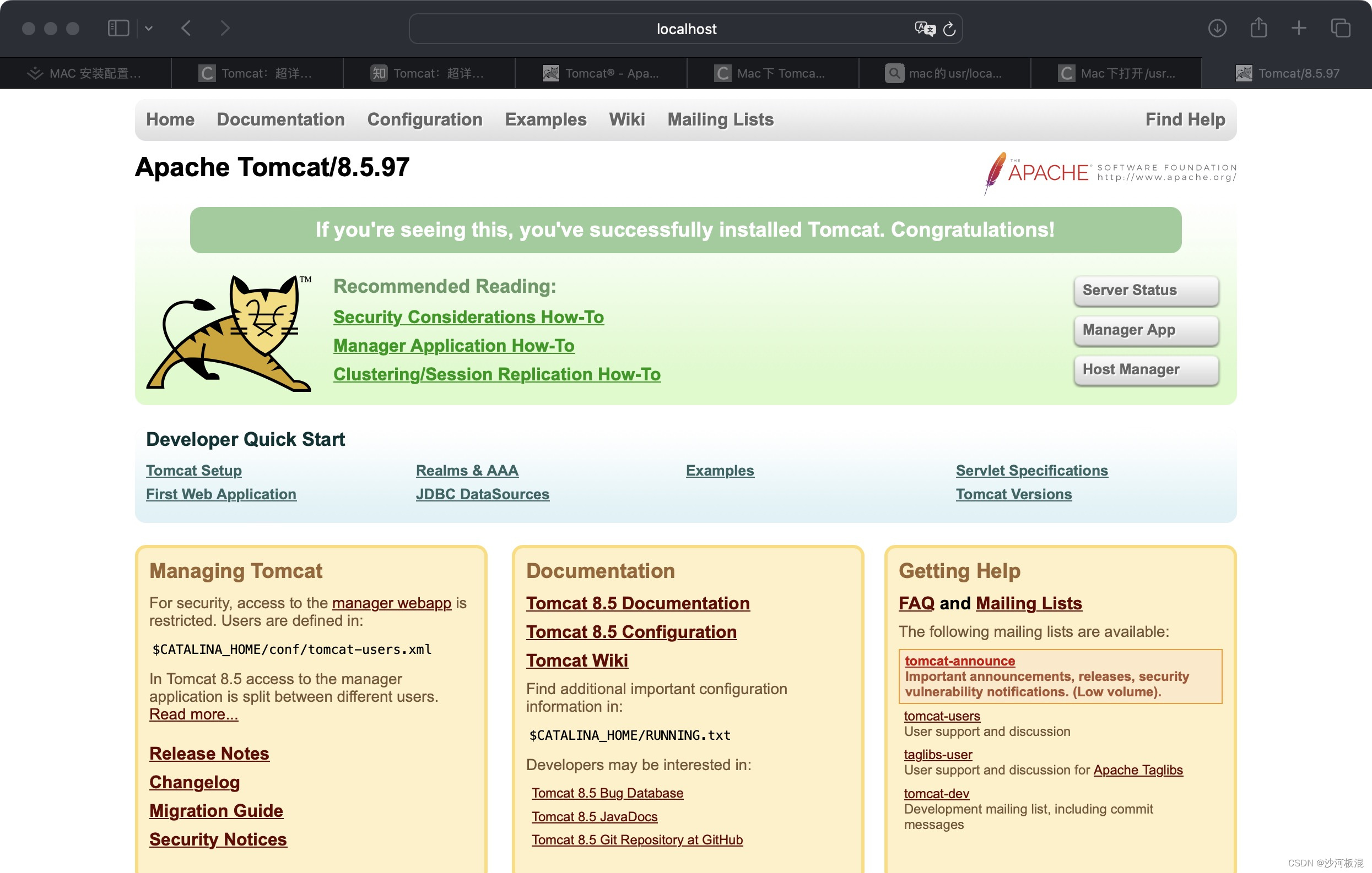 【Java】Mac下的Tomcat安装配置_tomcat mac安装及配置教程-CSDN博客