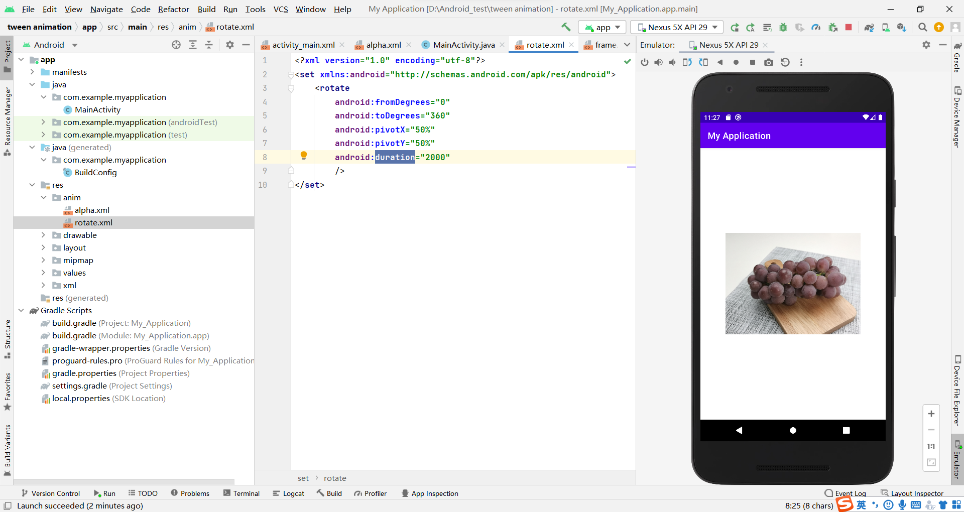 Android studio笔记:动画（补间动画）_android开发补间暂停-CSDN博客