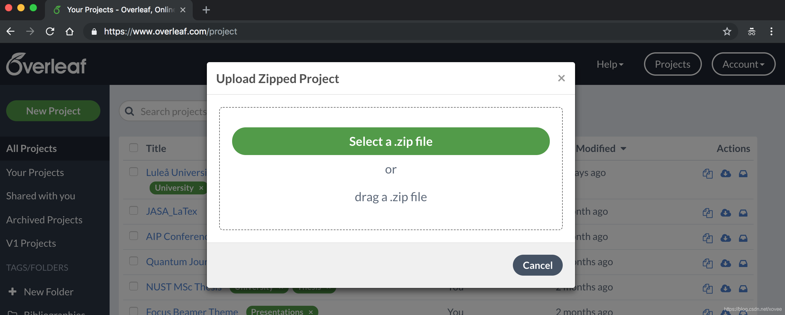 [翻译] 在 Overleaf 中上传项目_overleaf upload failed-CSDN博客