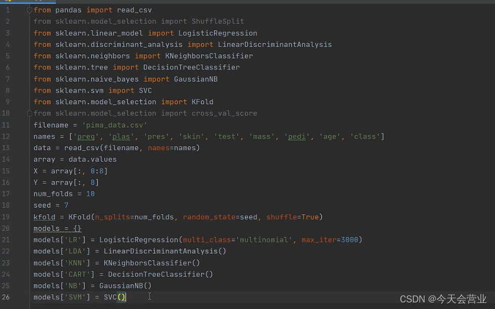 8.1算法（模型）比较【pima_data.csv数据集】_pima.csv-CSDN博客