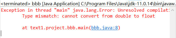 （JAVA）错误：Type mismatch: cannot convert from double to float ，这是什么意思？如何解决？-CSDN博客