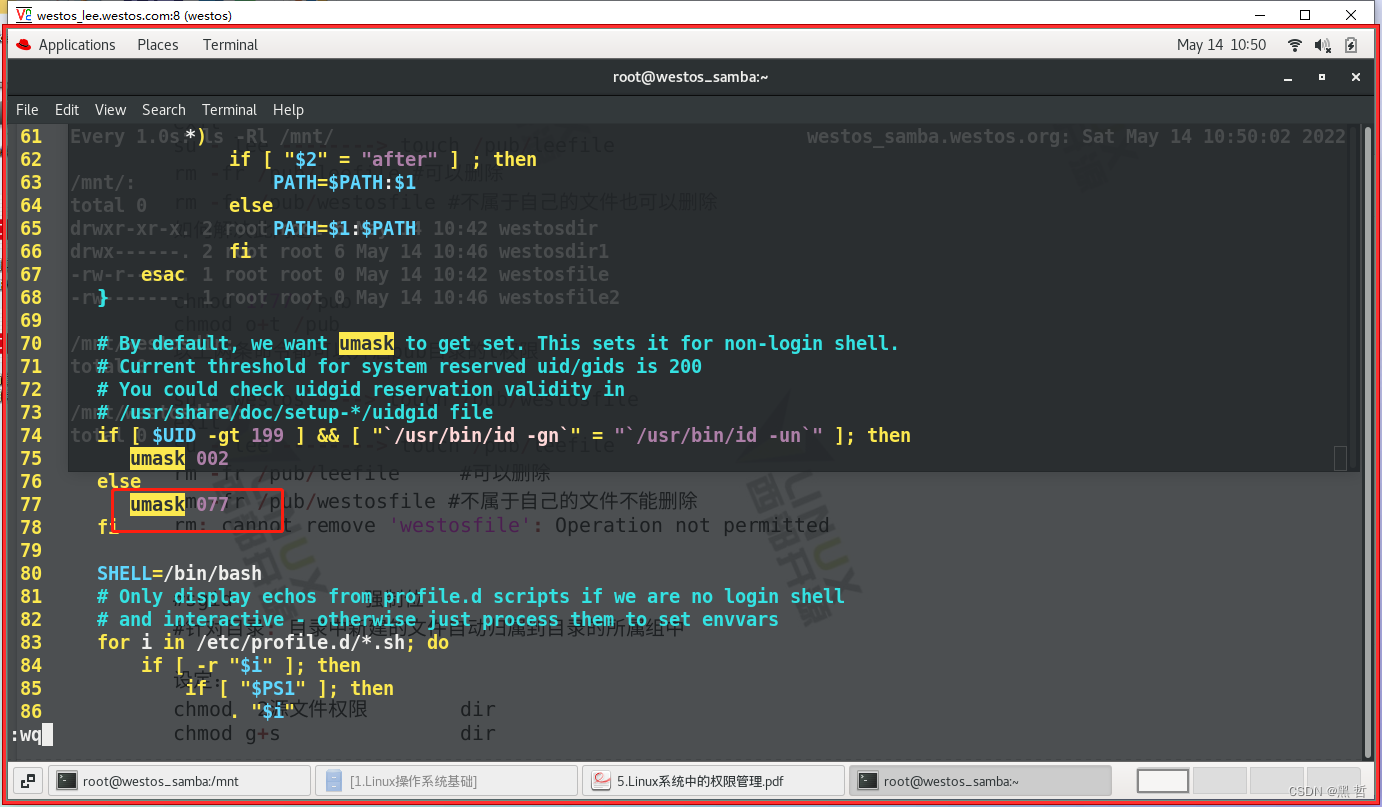 linux系统中的权限管理_linux系统bash: unse: 未找到命令...-CSDN博客