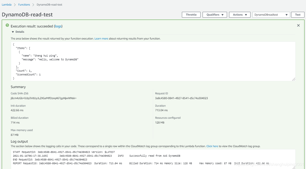 AWS Lambda快速上手 - 读取DynamoDB_cloudfunction 读取dynamodb-CSDN博客
