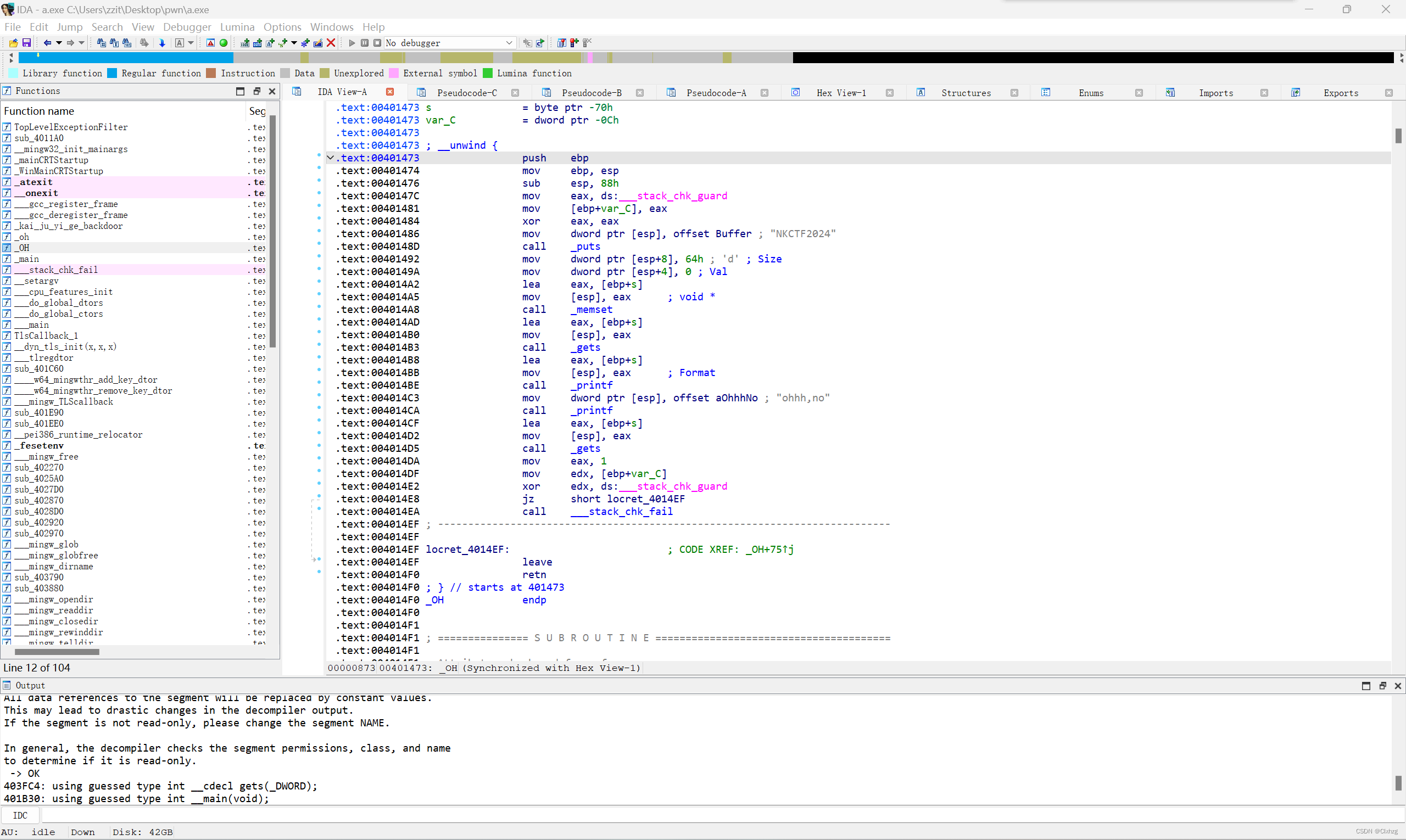 [NKCTF2024]-PWN:来签个到（windows pwn）_ctf签个到-CSDN博客