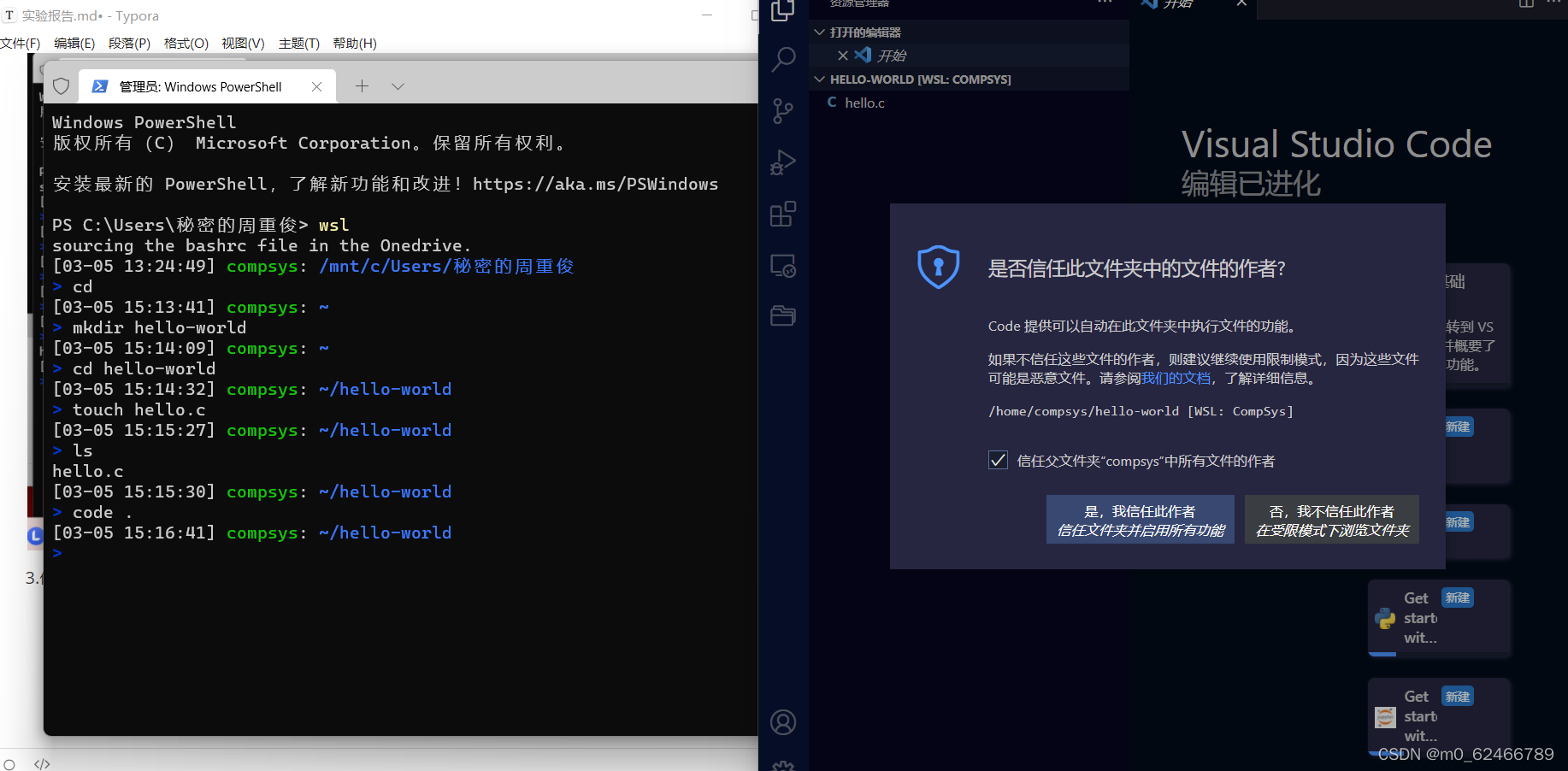 WSL与VSCode配置及HelloWorld程序实践-CSDN博客