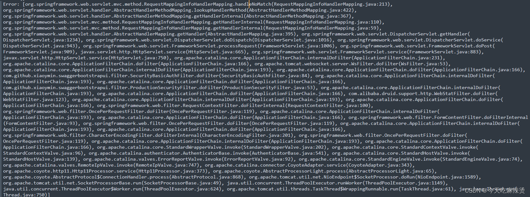 web请求报错 org.springframework.web.servlet.mvc.method.RequestMappingInfoHandlerMapping ...