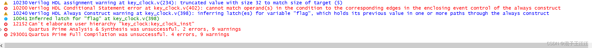 Error (10200): Verilog HDL Conditional Statement error at key_clock.v(402): cannot match operand ...