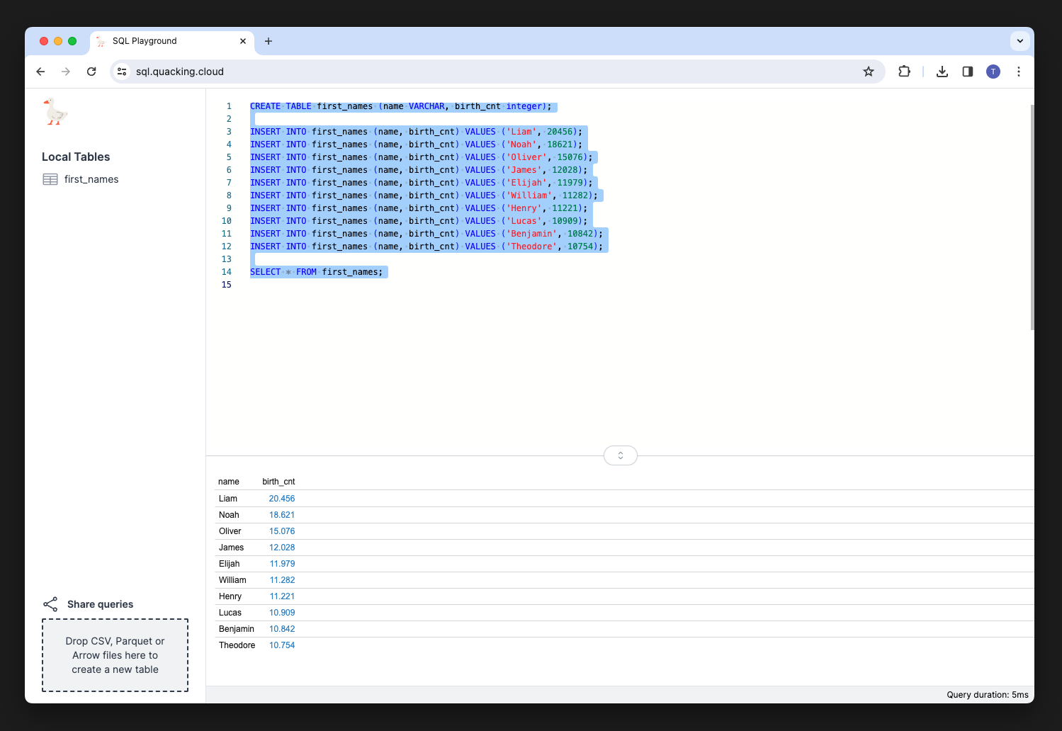 Using DuckDB-WASM for in-browser Data EngineeringRapid prototyping SQL ...
