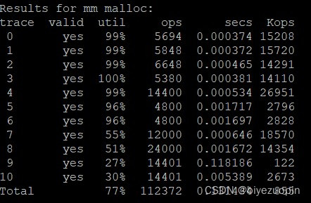 基于C语言实现的MallocLab实验-CSDN博客