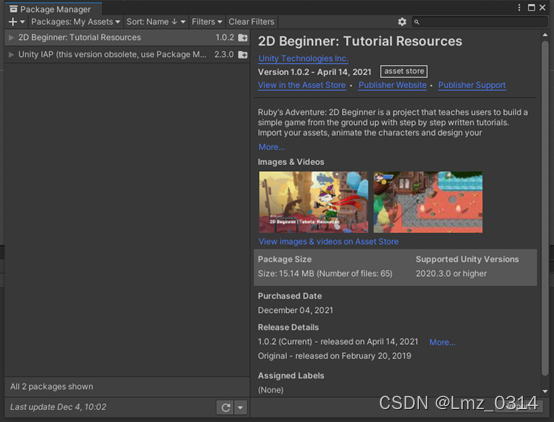 Ruby‘s Adventrue游戏制作笔记（一）Unity创建项目_2d beginner: tutorial resources-CSDN博客