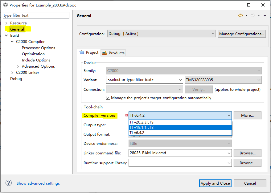 CCS编译器版本问题 This project was created using a version of compiler that is ...