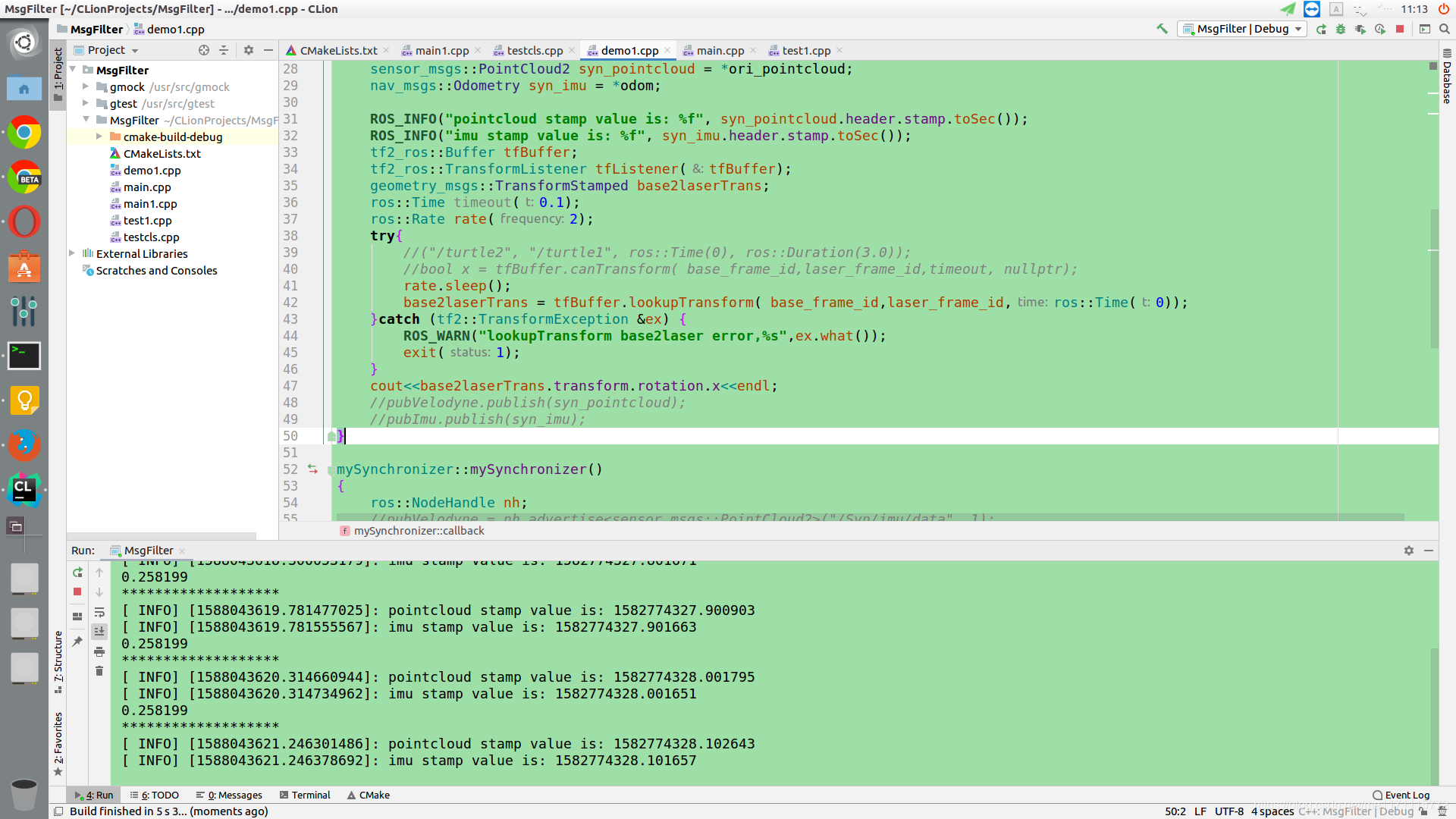 Ros tf2_ros::Buffer.lookupTransform 运行报错lookupTransform base2laser error,"base_footprint" passed ...