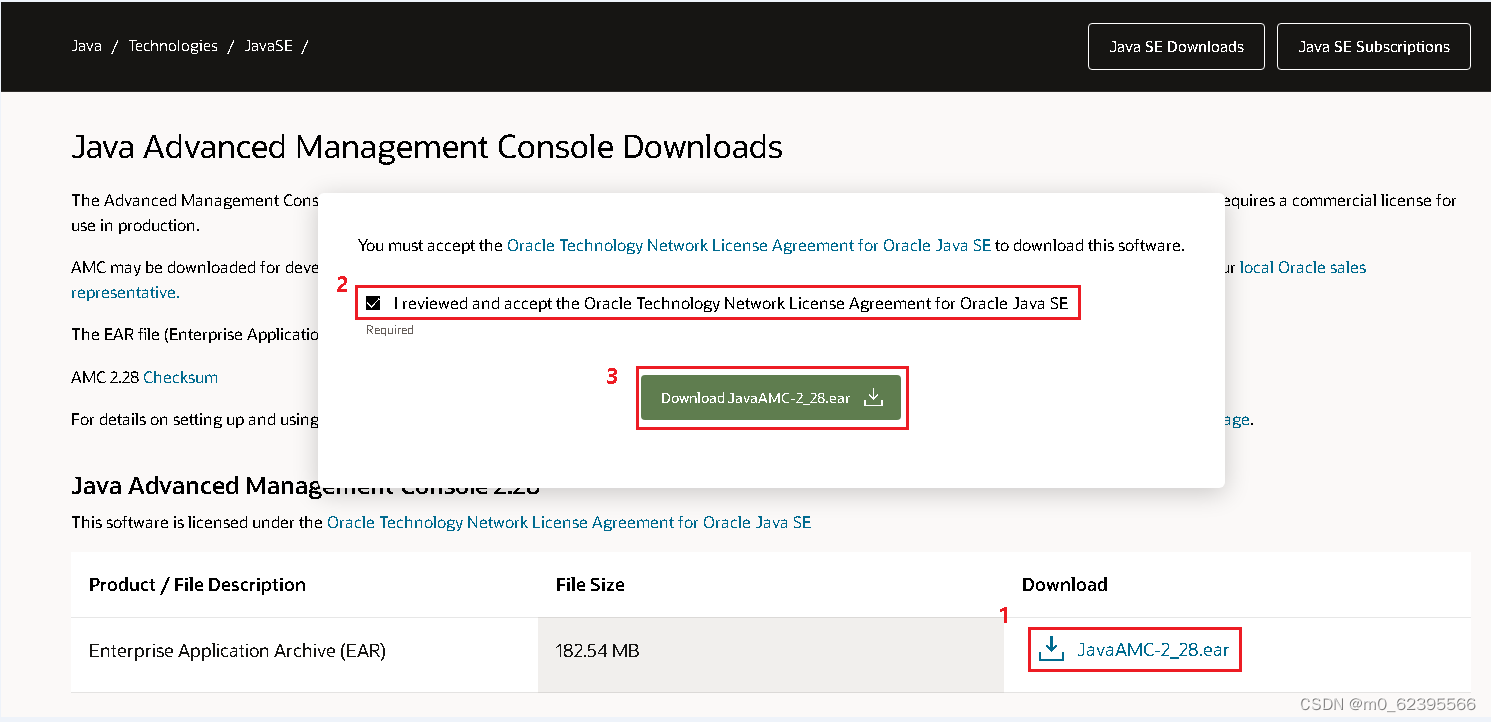 Oracle下载资源显示In order to download products from Oracle Technology ...