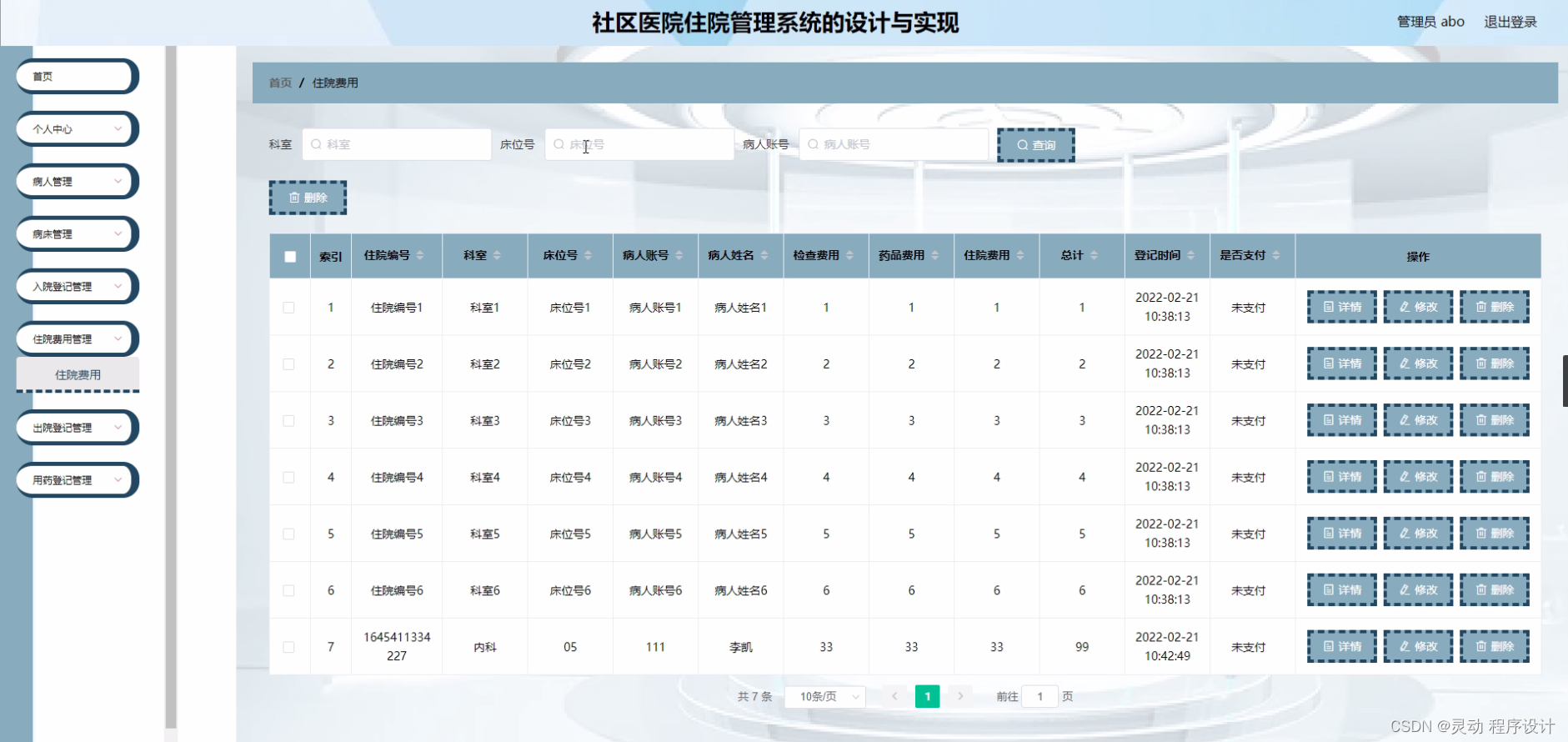 Springbootjavaphpnodepython社区医院住院管理系统的设计与实现【计算机毕设】 Csdn博客