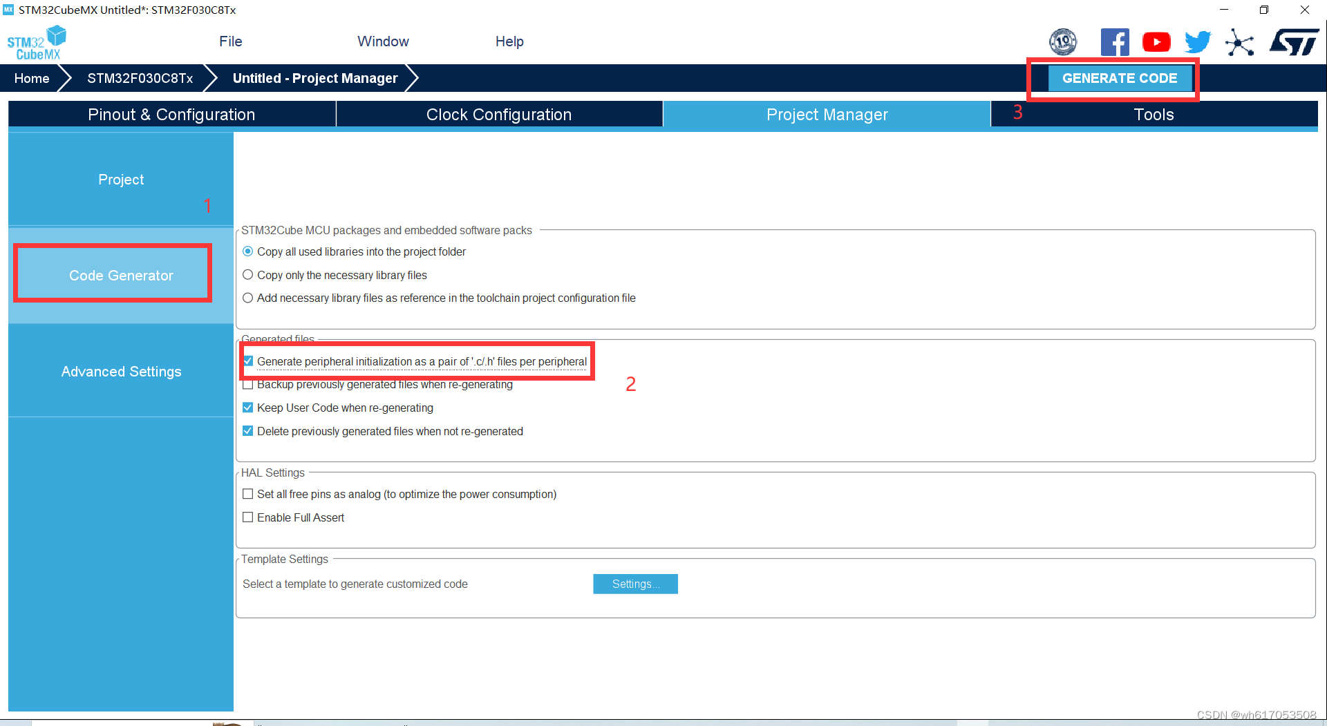 stm32c8t6 cubemx配置流水灯并使用外部中断控制_c8 t6 pa5 pa6.-CSDN博客