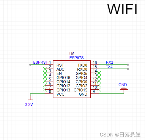 电路图——ESP07S(WIFI模块)_esp07s开发电路图-CSDN博客