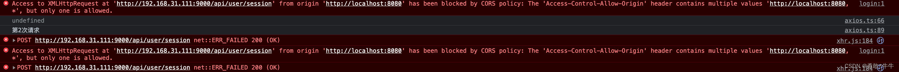 【CORS策略： Multiple CORS header ‘Access-Control-Allow-Origin‘ not allowed导致的跨域问题】_cors multiple ...