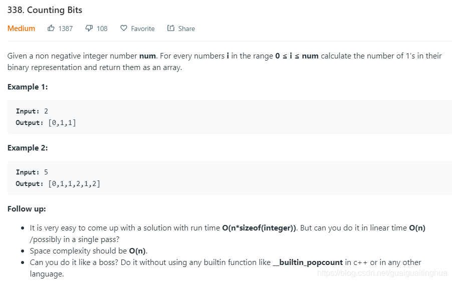 [leetcode]338.C++实现 比特位计数（Counting Bits）_c++countbit-CSDN博客