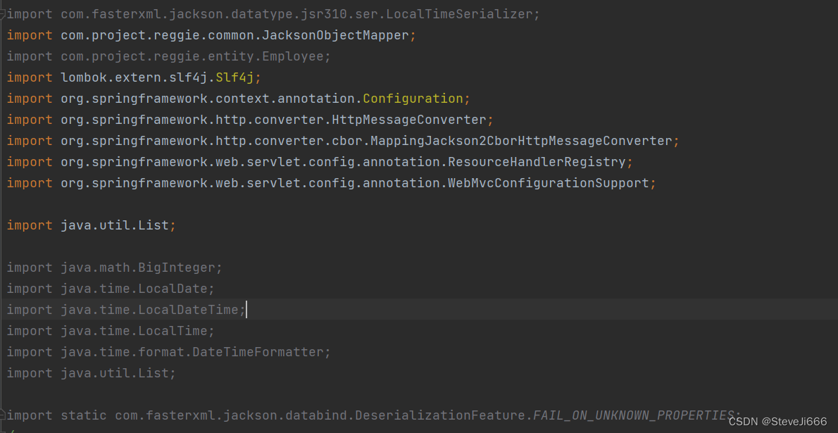 瑞吉外卖在扩展mvc框架的消息转换器时springboot项目报错：error Starting Applicationcontext To 