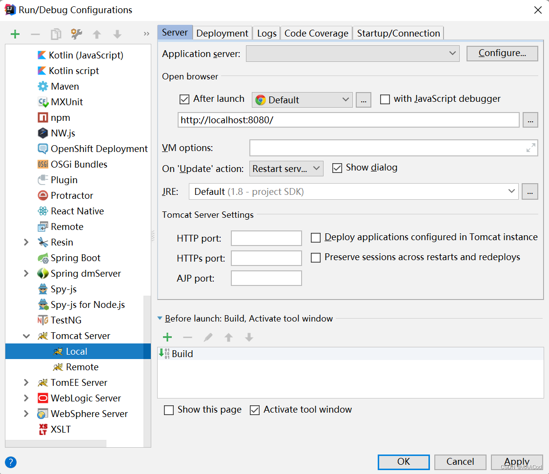IDEA配置Tomcat_idea里的tomcat只运行index.jsp-CSDN博客