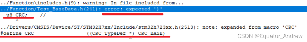 [备忘]Keil编译出现error: expected ‘)‘的一个可能情况：宏定义冲突_error: expected ')-CSDN博客